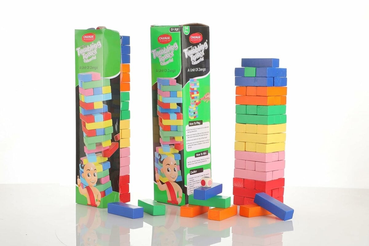 Buy Colourful Tumbling Tower Wooden Blocks Online In India • Kheliya Toys