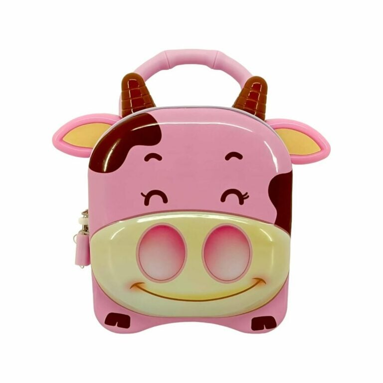 Buy Cow Print Metal Coin Box With Lock And Key | Fun and Secure Savings ...