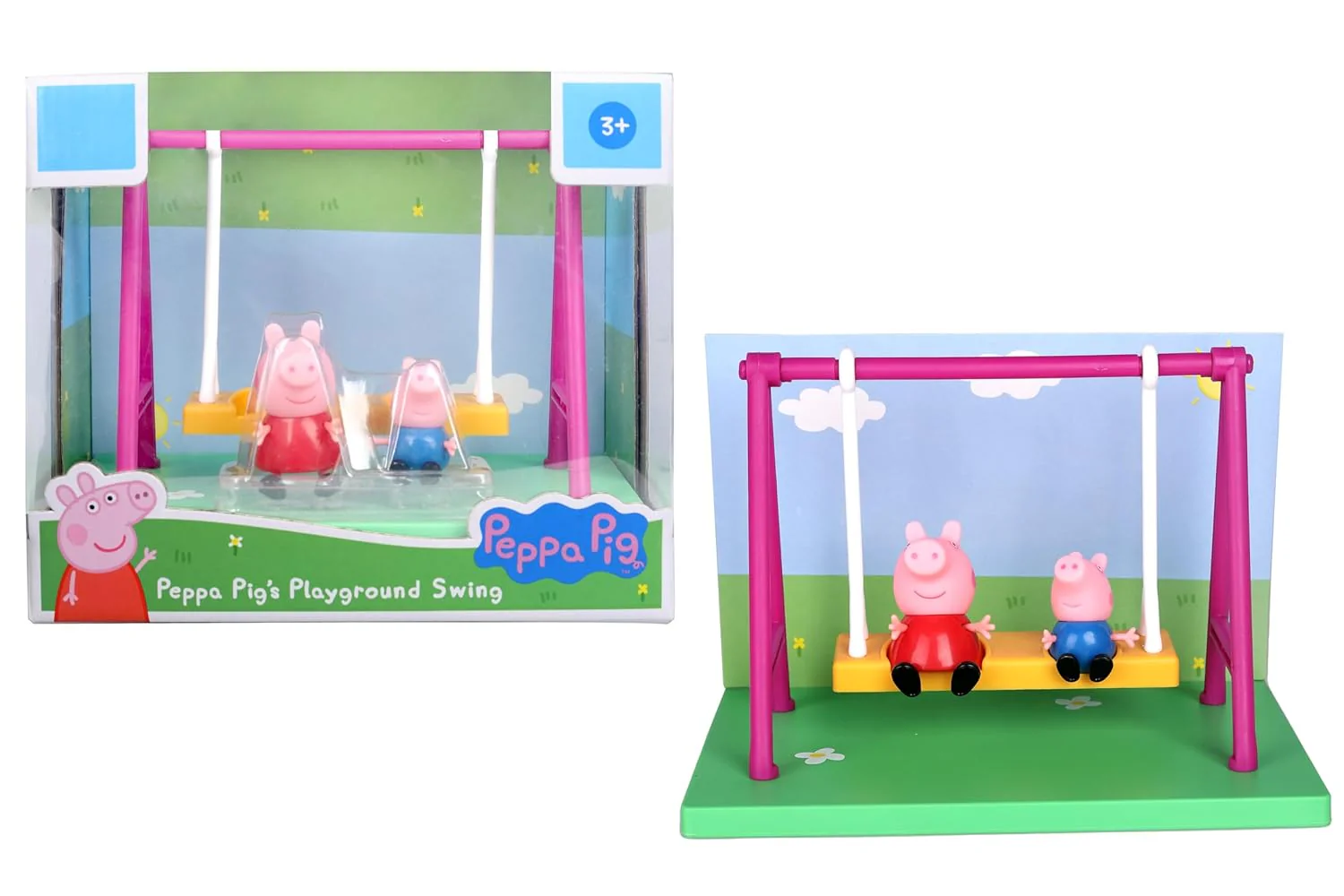 Hasbro Peppa Pig Playground Swing Preschool Playset And George Figures ...