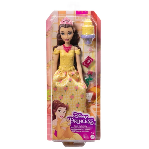 Mattel Disney Princess Belle Fashion Doll With Chip Figure And ...