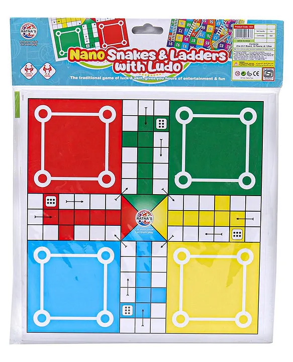 Ratna's Nano Snakes And Ladders With Ludo Tini Mini Combo For Kids | 5 ...