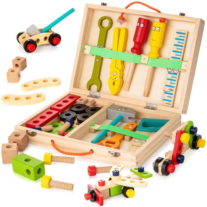 Toycra Open Ended Wooden Tool Kit Suitcase | Durable And Multi-variety ...